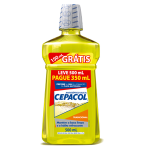 Enxaguante bucal cepacol tradicional leve 500 ml pague 350 ml | CallFarma